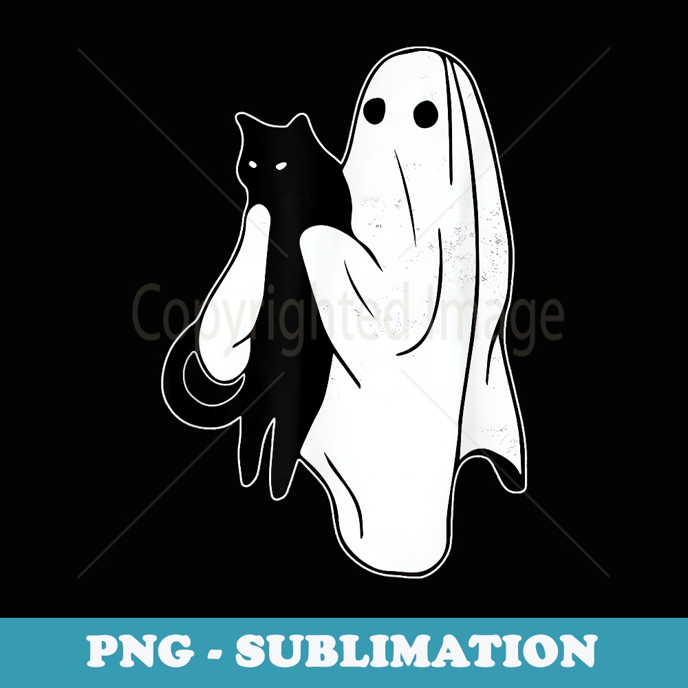 Cute Ghost Holding Black Cat Halloween Costume Spooky Season | Inspire ...
