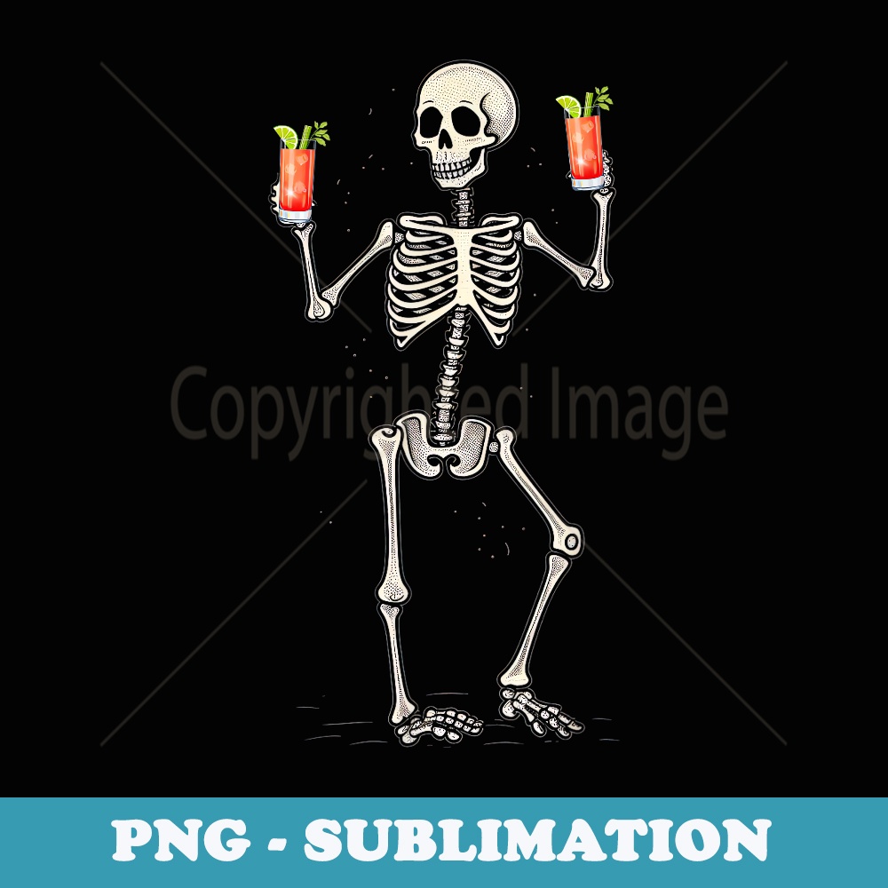 Funny Halloween Skeleton Drinking Bloody Mary Cocktail - Uni | Inspire ...