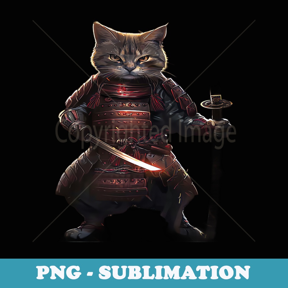 Japanese Samurai Retro Ancient Cool Cat Warrior for Men - Un | Inspire ...