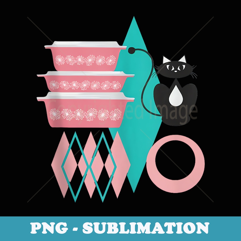 Atomic Cat Mid Century Pyrex - PNG Sublimation Digital Downl | Inspire ...