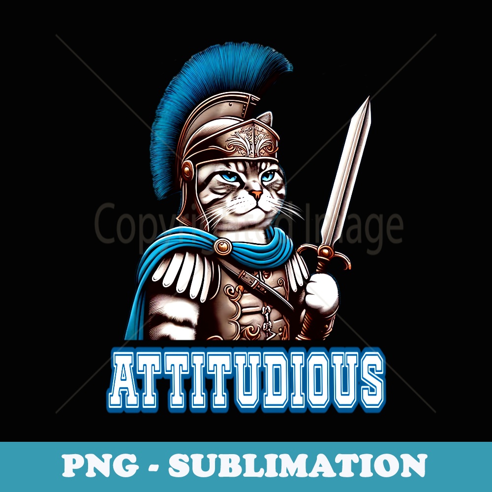 ATTITUDIOUS Cat Greek Roman God Gladiator Attitude Cat Sword | Inspire ...
