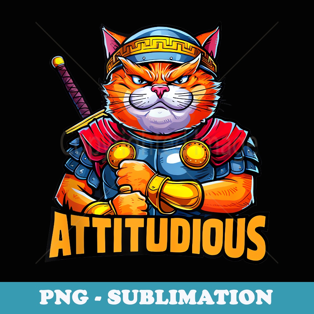ATTITUDIOUS Cat Greek Roman God Gladiator Attitude Cat Sword | Inspire ...