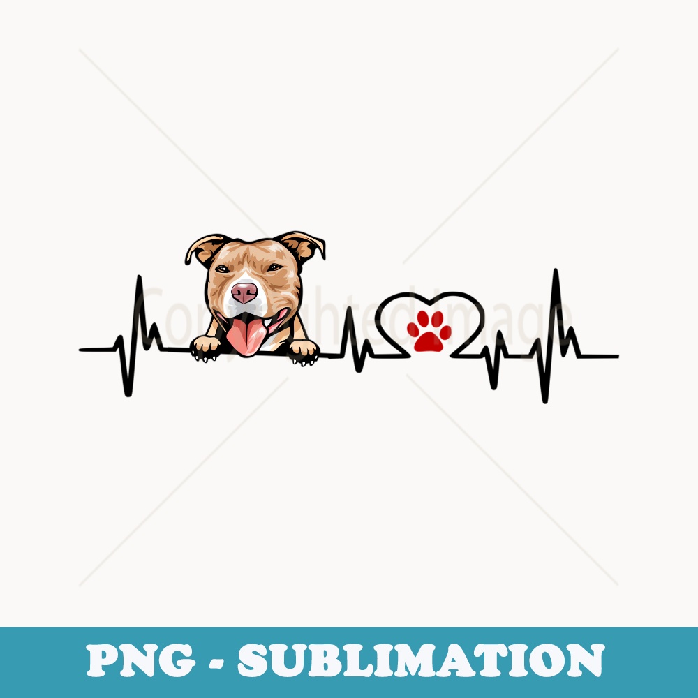 Peeking Pitbull Heartbeat EKG Heart Line - PNG Sublimation D | Inspire ...