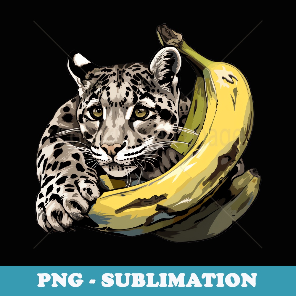Clouded Leopard With A Banana - PNG Transparent Sublimation | Inspire ...