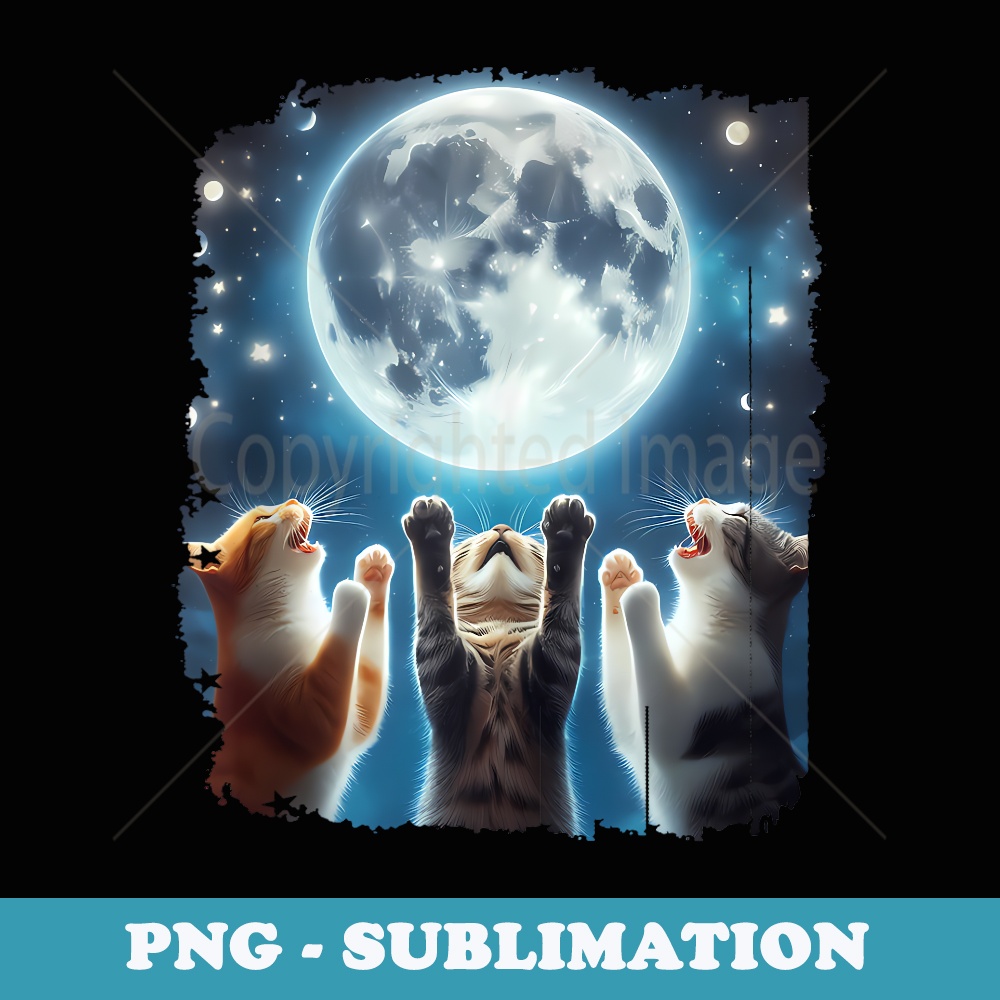 Funny Cat men Cute Kitten Three Cat Moon 3 Wolfs - Sublimati | Inspire ...
