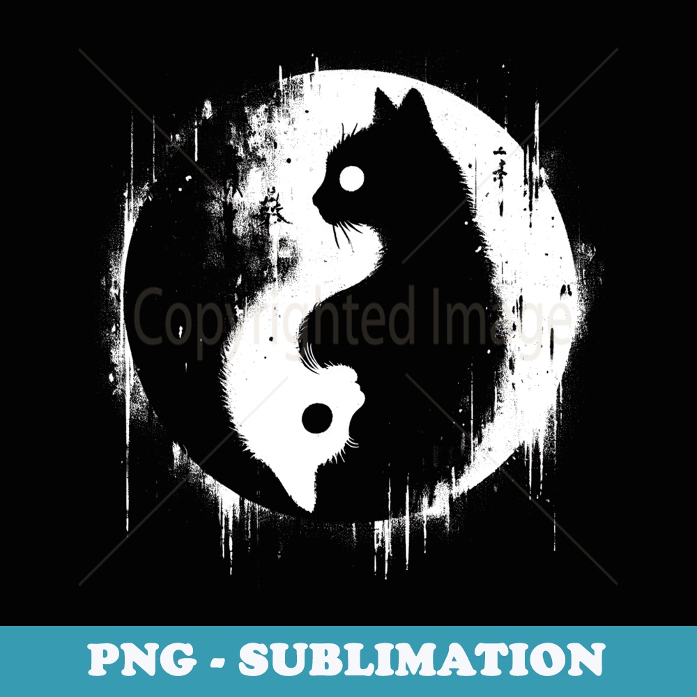 Yin And Yang Cats - Vintage Chinese Symbol Cat Kitten Lover | Inspire ...