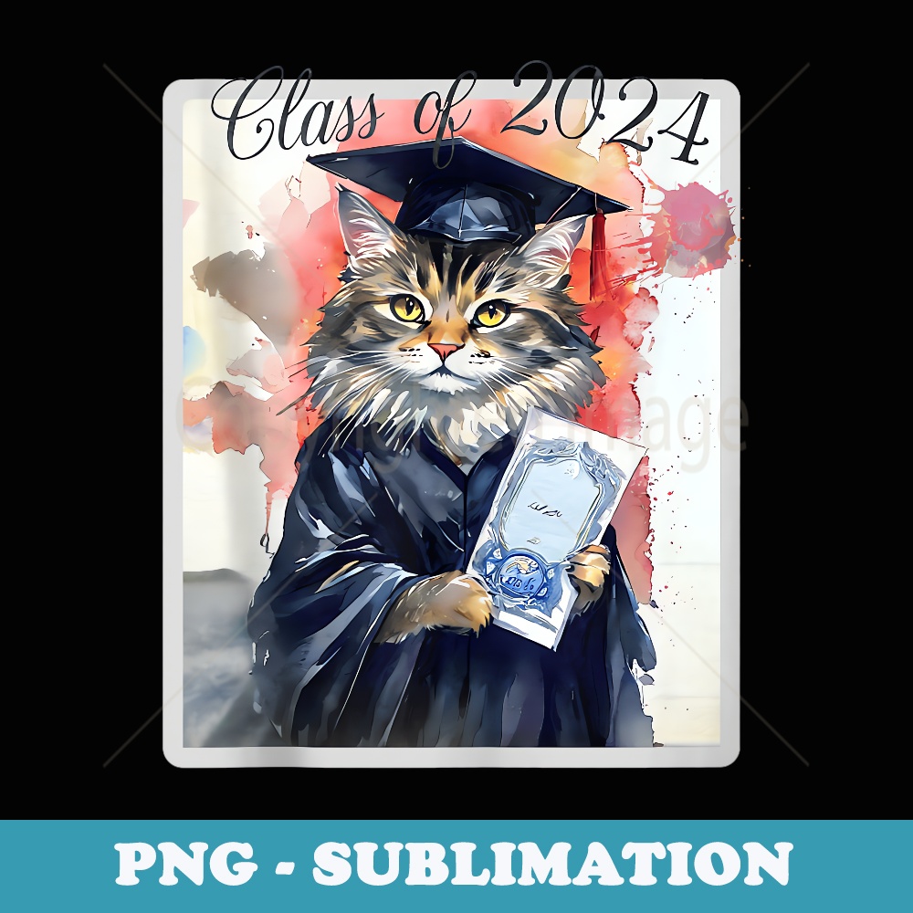 Class of 2024 Graduation Cat - A Cat Carrying a Diploma | Inspire Uplift