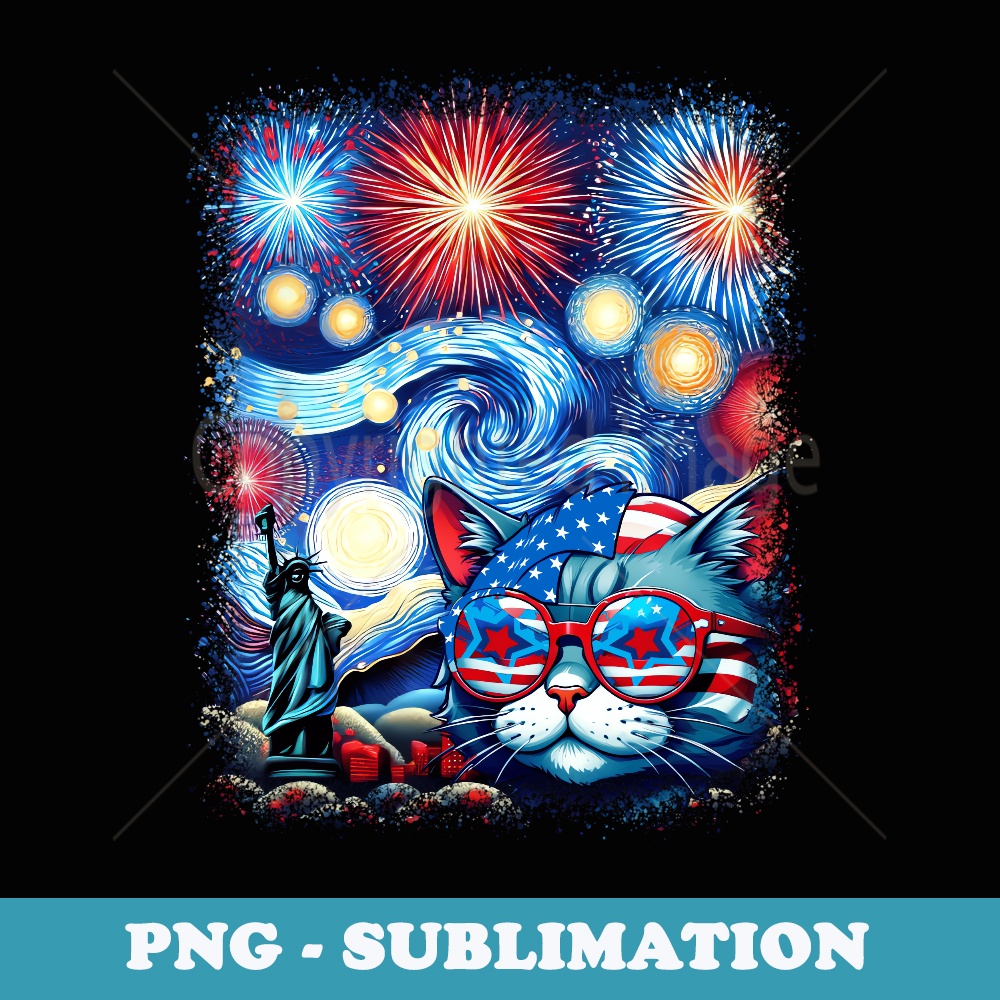 Statue of Liberty Cat Starry Night Fireworks 4th of July - A | Inspire ...