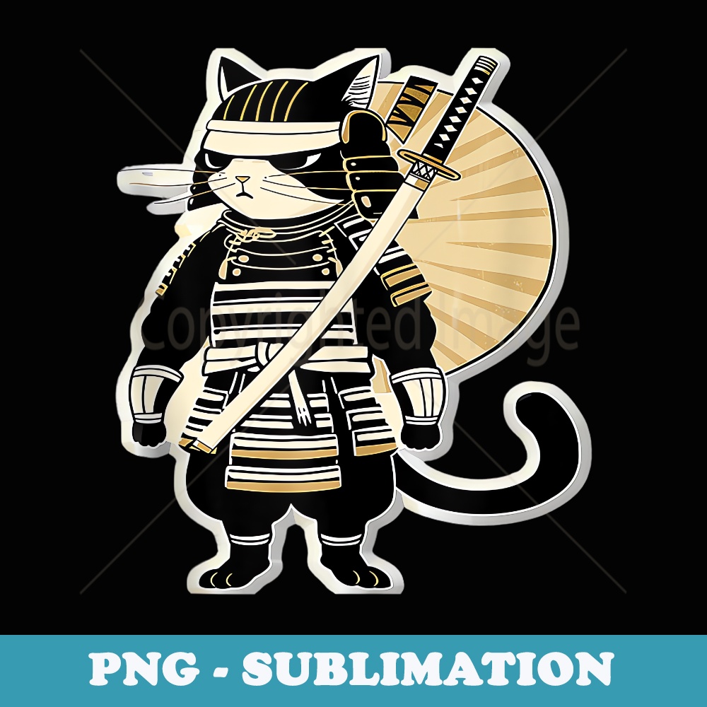 Japanese Samurai Retro Ancient Cool Cat Warrior for Men - Di | Inspire ...