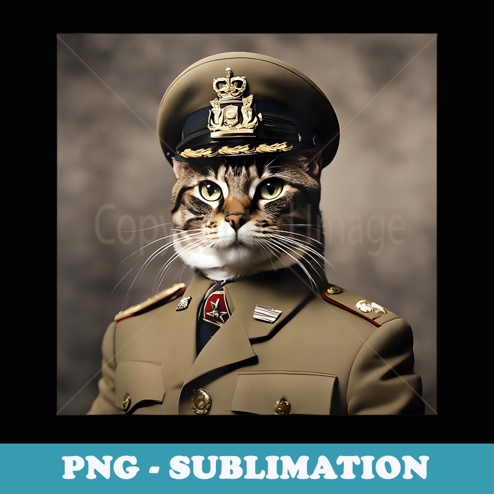 Vintage Cat General - Very Cool Retro General Cat | Inspire Uplift