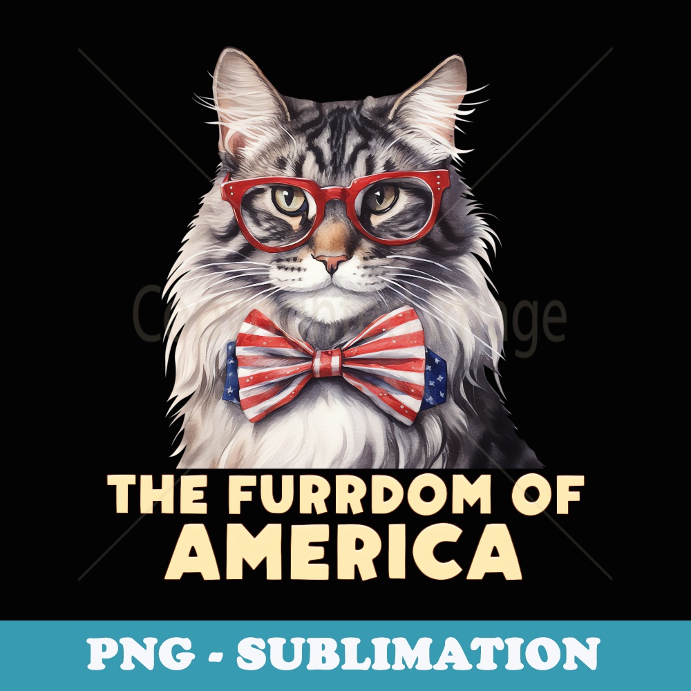 Maine Coon Cat USA THE FURRDOM OF AMERICA Funny - Premium PN | Inspire ...