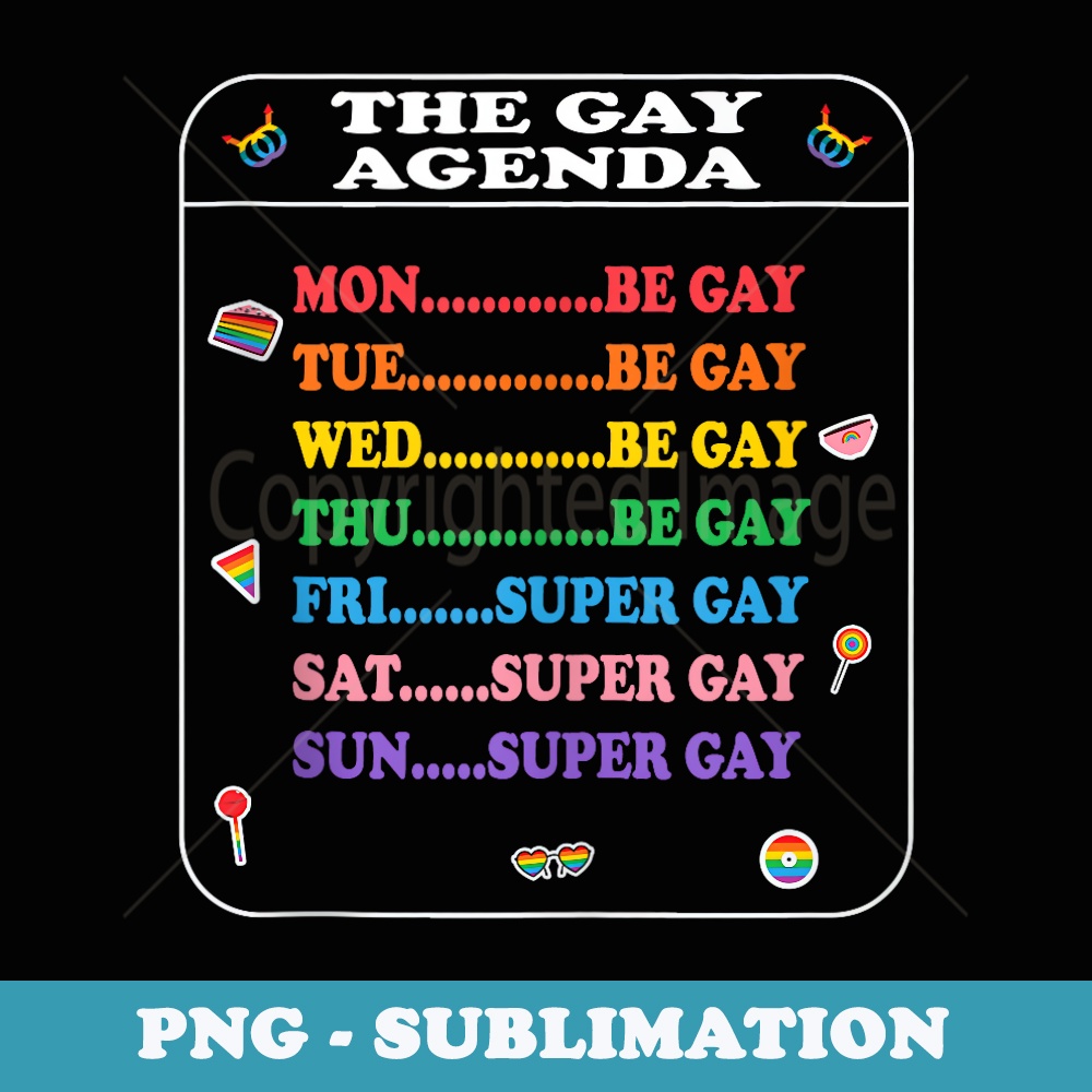 The Gay Agenda Funny Gay Pride Weekly Calendar LGBTQ Days - | Inspire ...