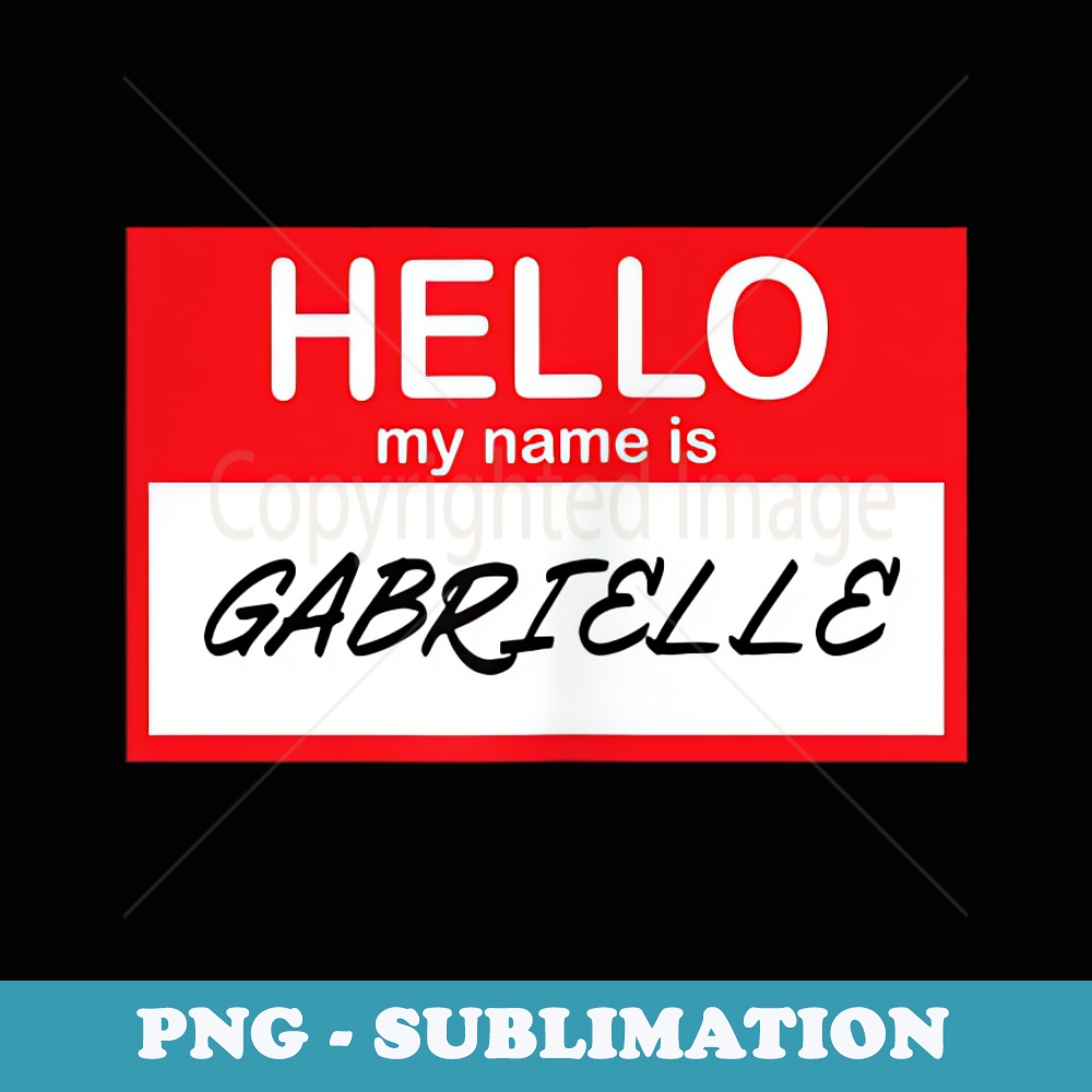Gabrielle Name Tag Hello My Name Label Sticker - Aesthetic S | Inspire ...