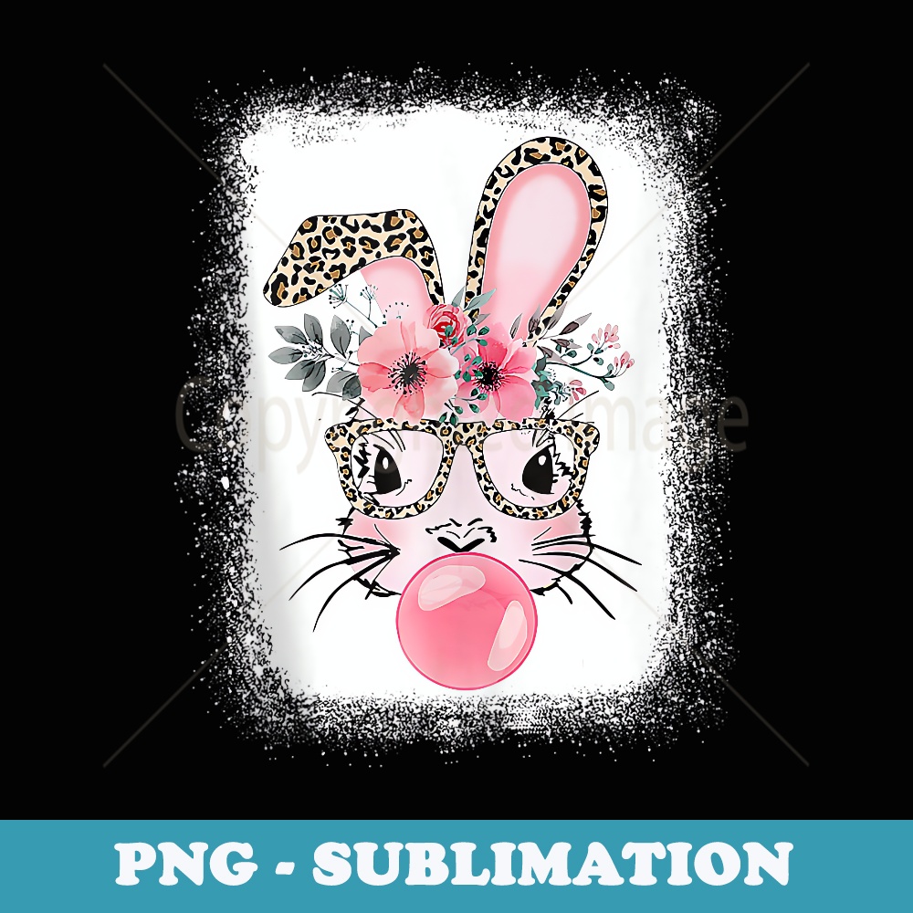 Funny Bleached Rabbit Bunny Blowing Bubble Gum Easter Day Inspire
