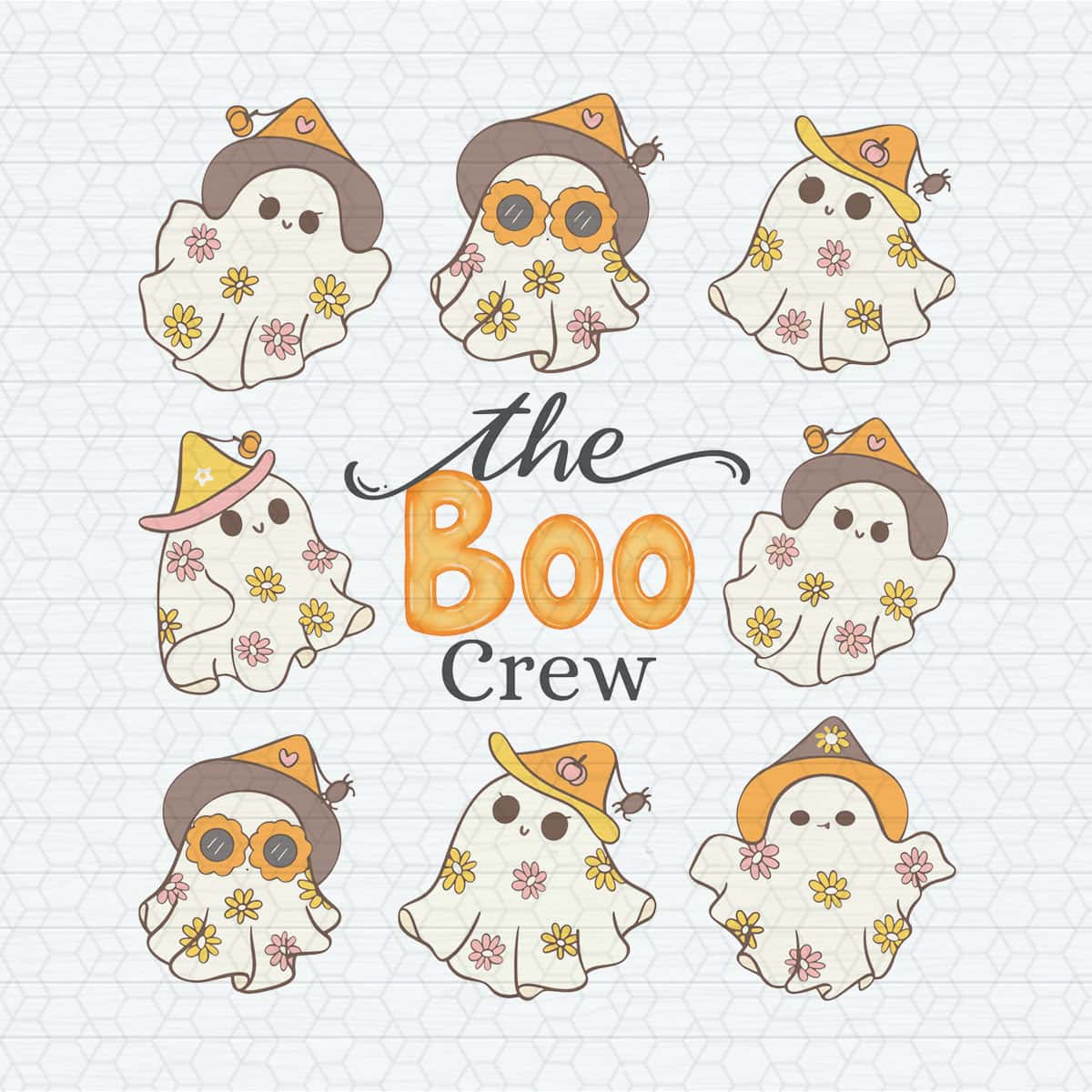 Cute The Boo Crew Ghost Halloween PNG | Inspire Uplift
