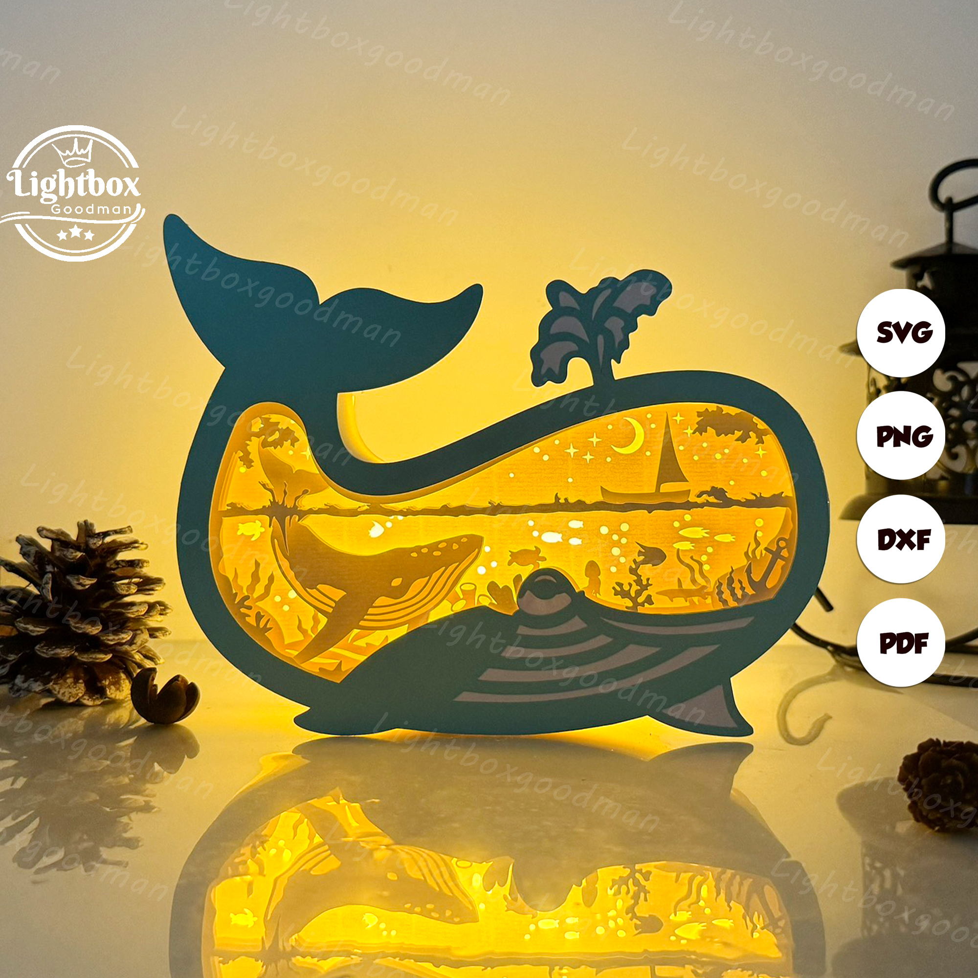 Whale Box shadow box svg, Whale Box svg, Whale Box lantern s | Inspire ...
