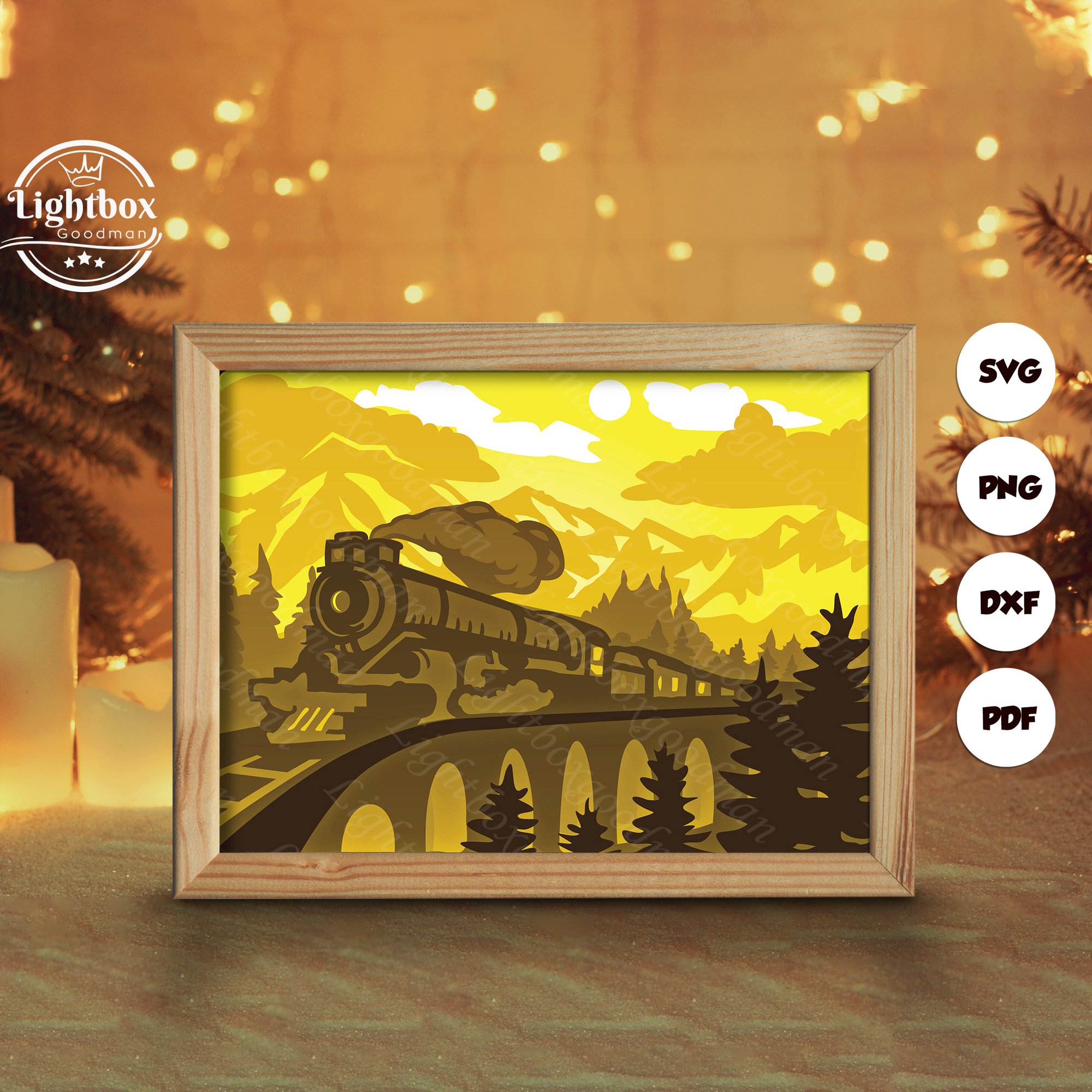Simple Old Train 1 Shadow Box Files, Paper Cut Light Box Tem | Inspire ...
