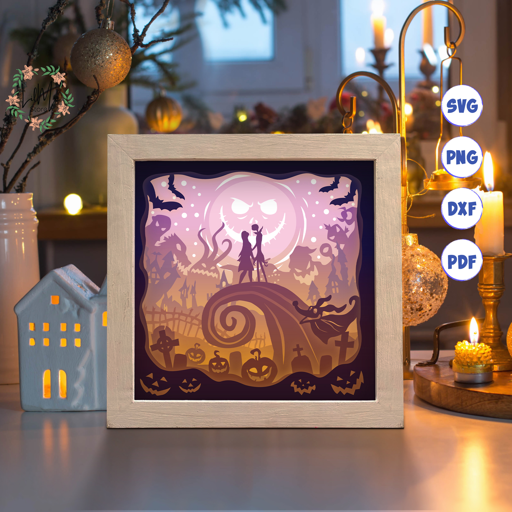 Nightmare 2A Paper Cut Light Box Template, 3D Shadow Box SVG | Inspire ...