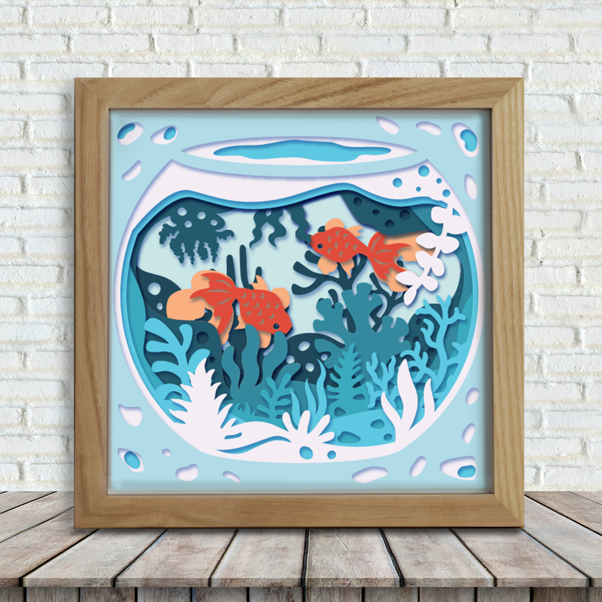 Fish paper cut light box template, Sillhouette, 3D papercut | Inspire ...