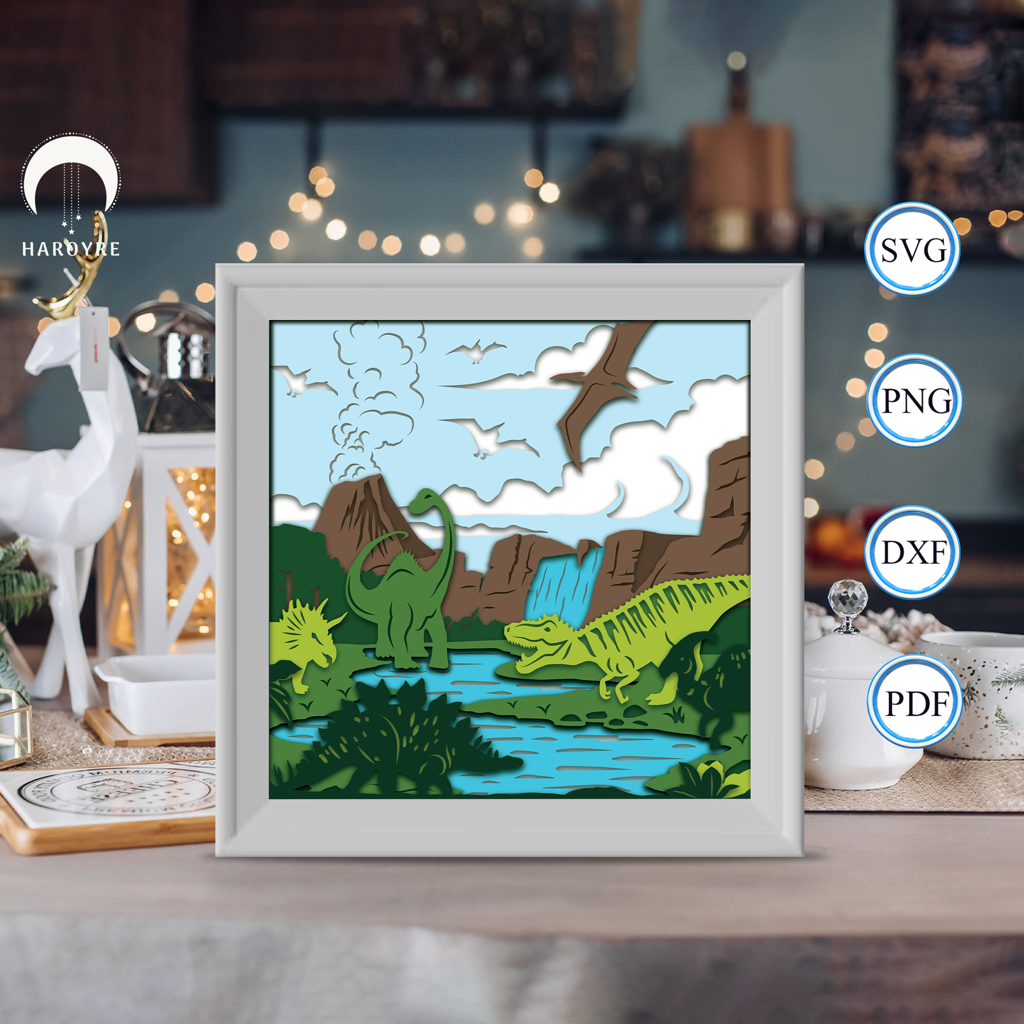 Dinosaurs shadow box svg, Dinosaurs paper cut light box, sha | Inspire ...
