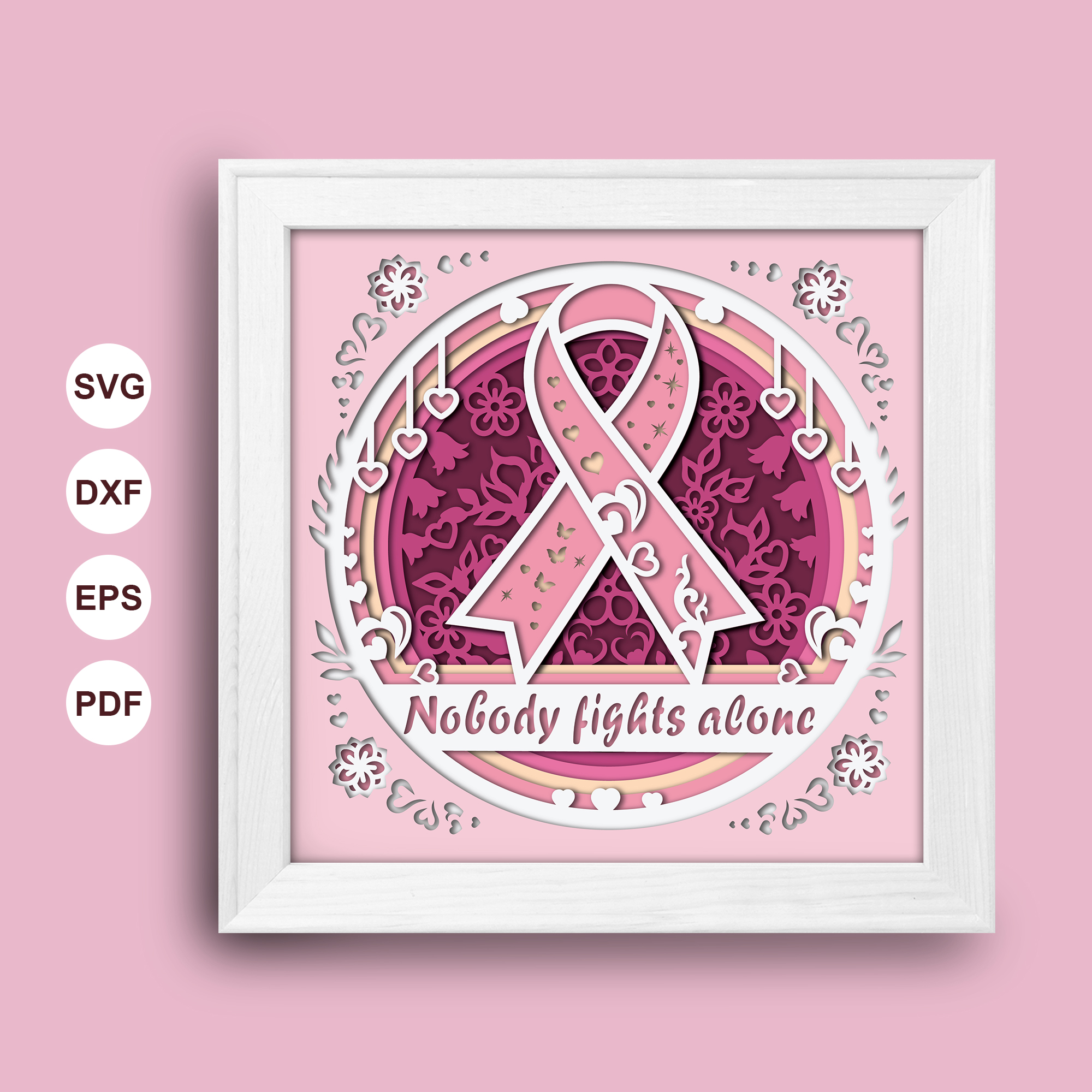 Cancer Awareness Ribbon shadow box svg, Awareness paper cut | Inspire ...