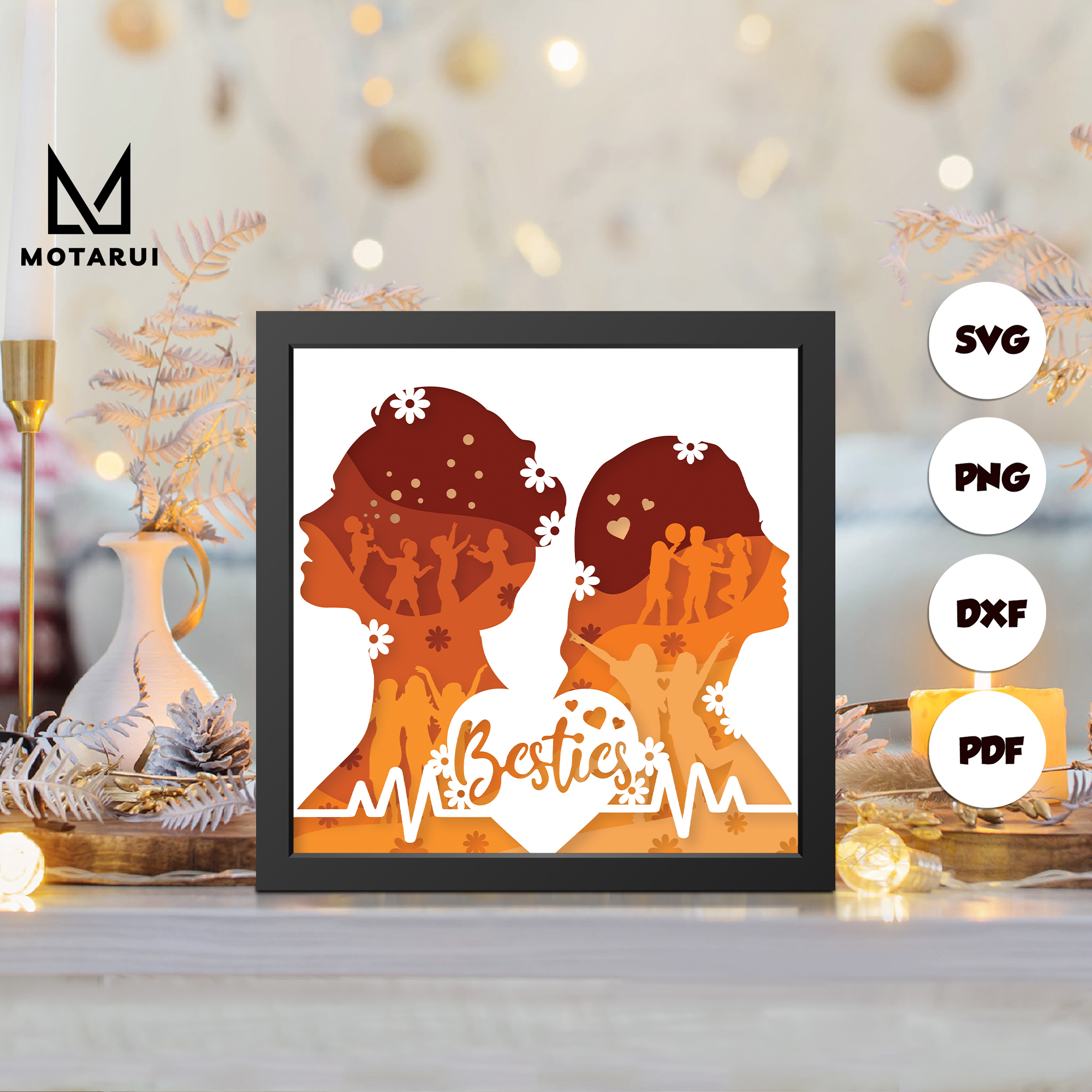 Friendship shadow box svg, Friendship paper cut light box, c - Inspire ...