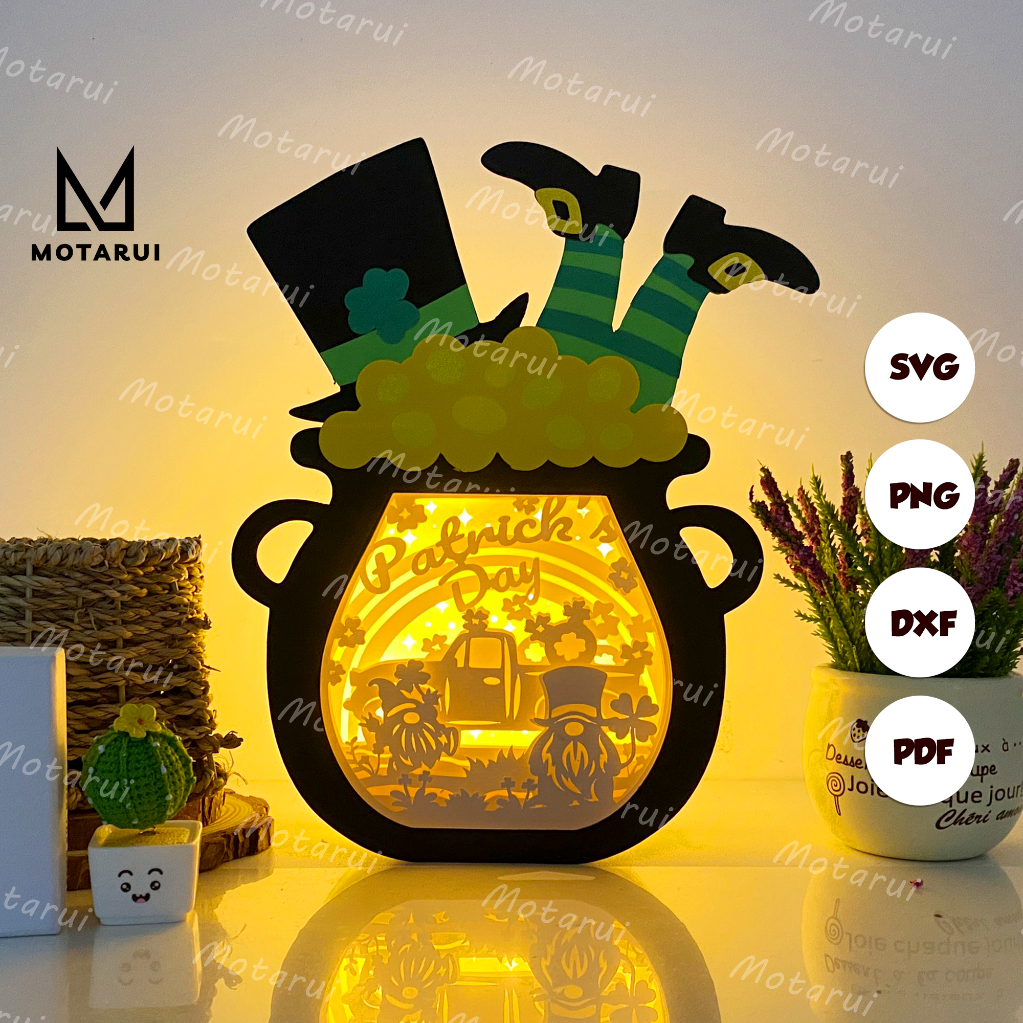 Patrick Day 1 Lucky Pot Box Lamp For Easter Decor, Lucky Pot | Inspire ...