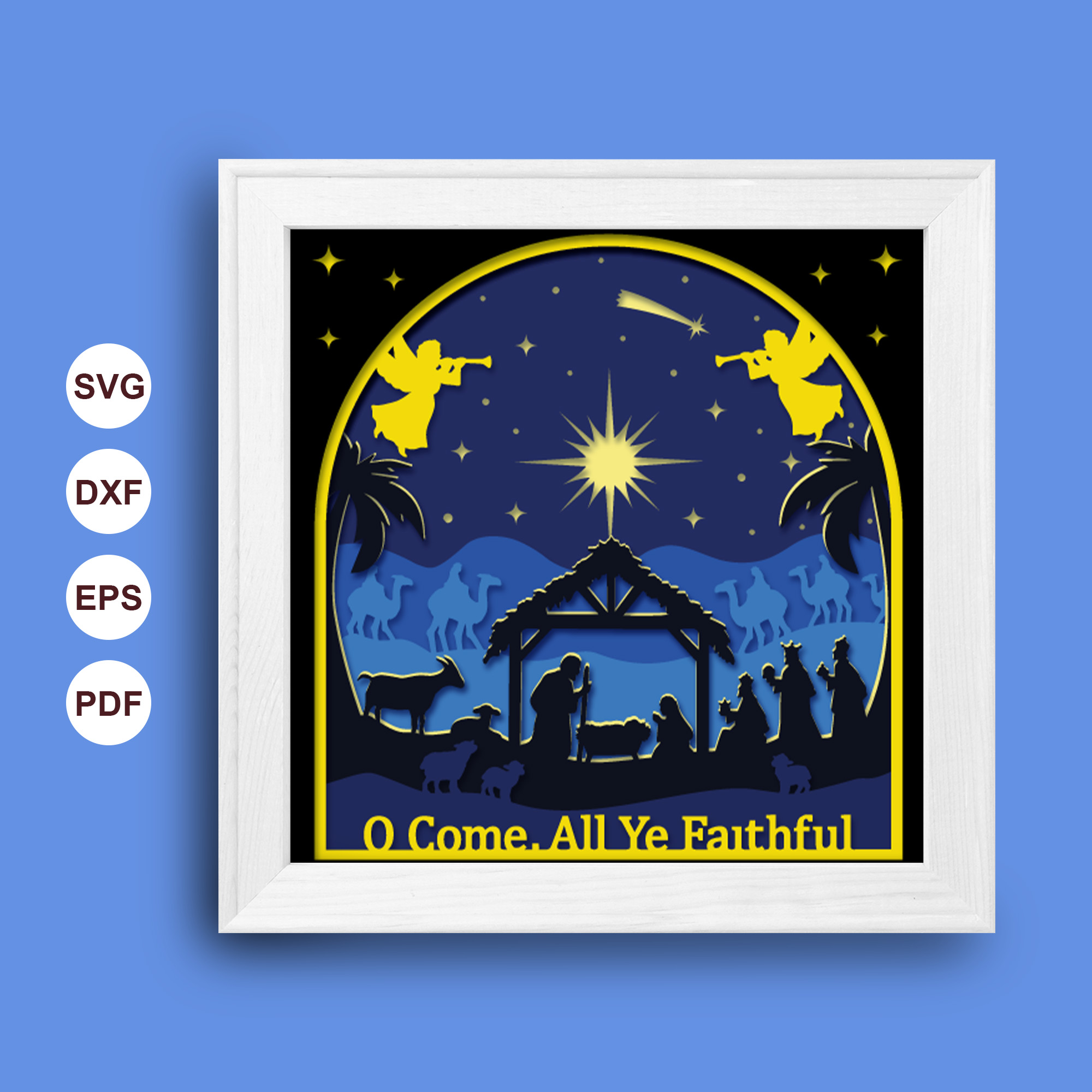 nativity scene shadow box svg - Inspire Uplift