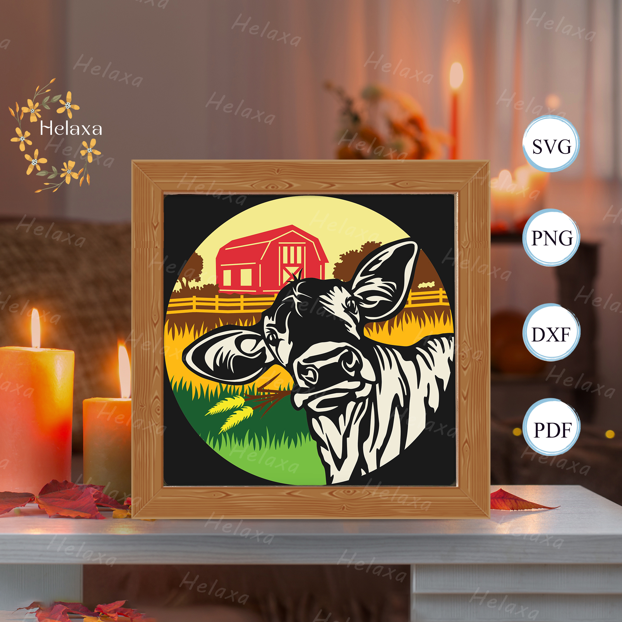 Cow Shadow Box Files, Paper Cut Light Box Template Files, Sh | Inspire ...