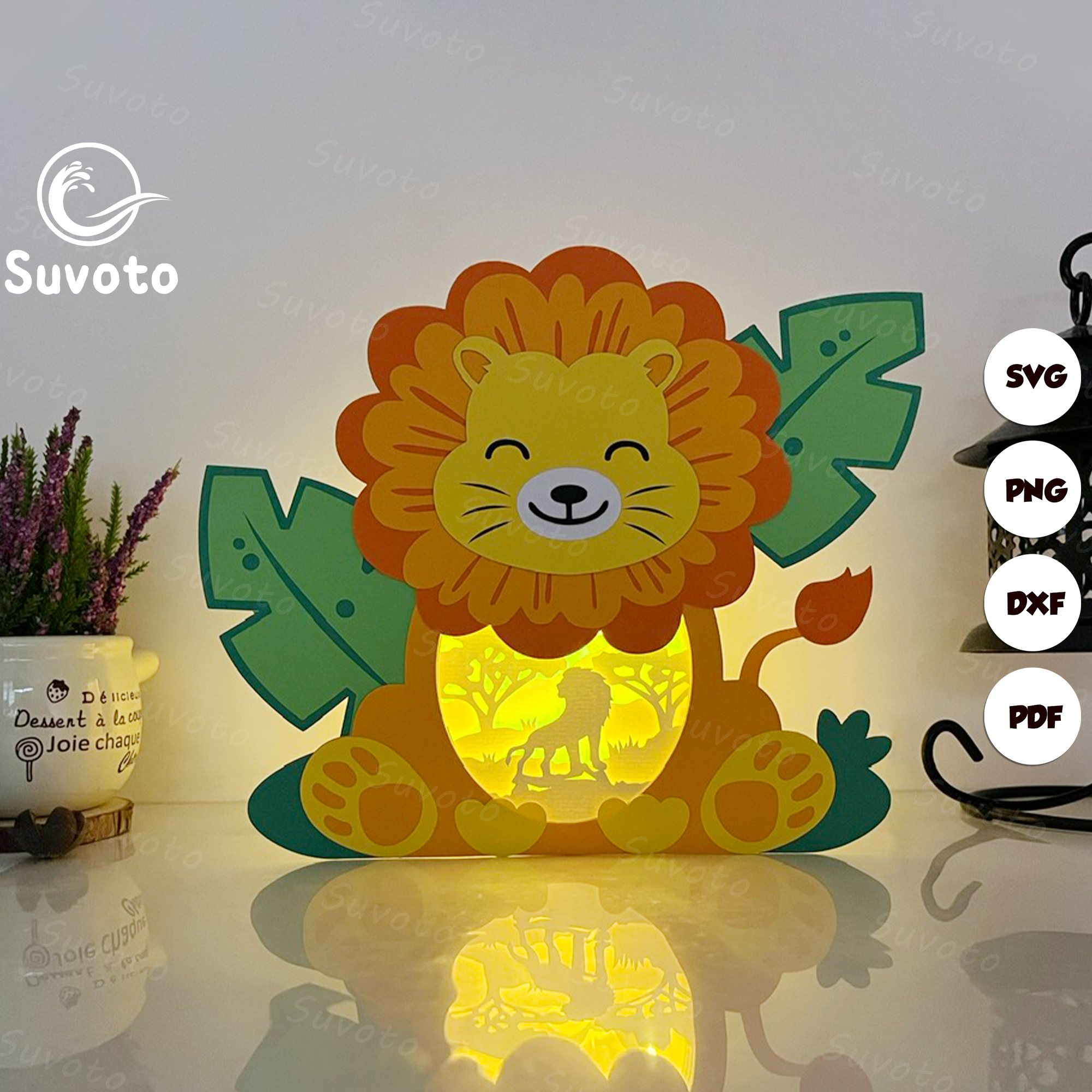 Lion Box 3 Files, Paper Cut Light Box Template Files, 3D Pap | Inspire ...
