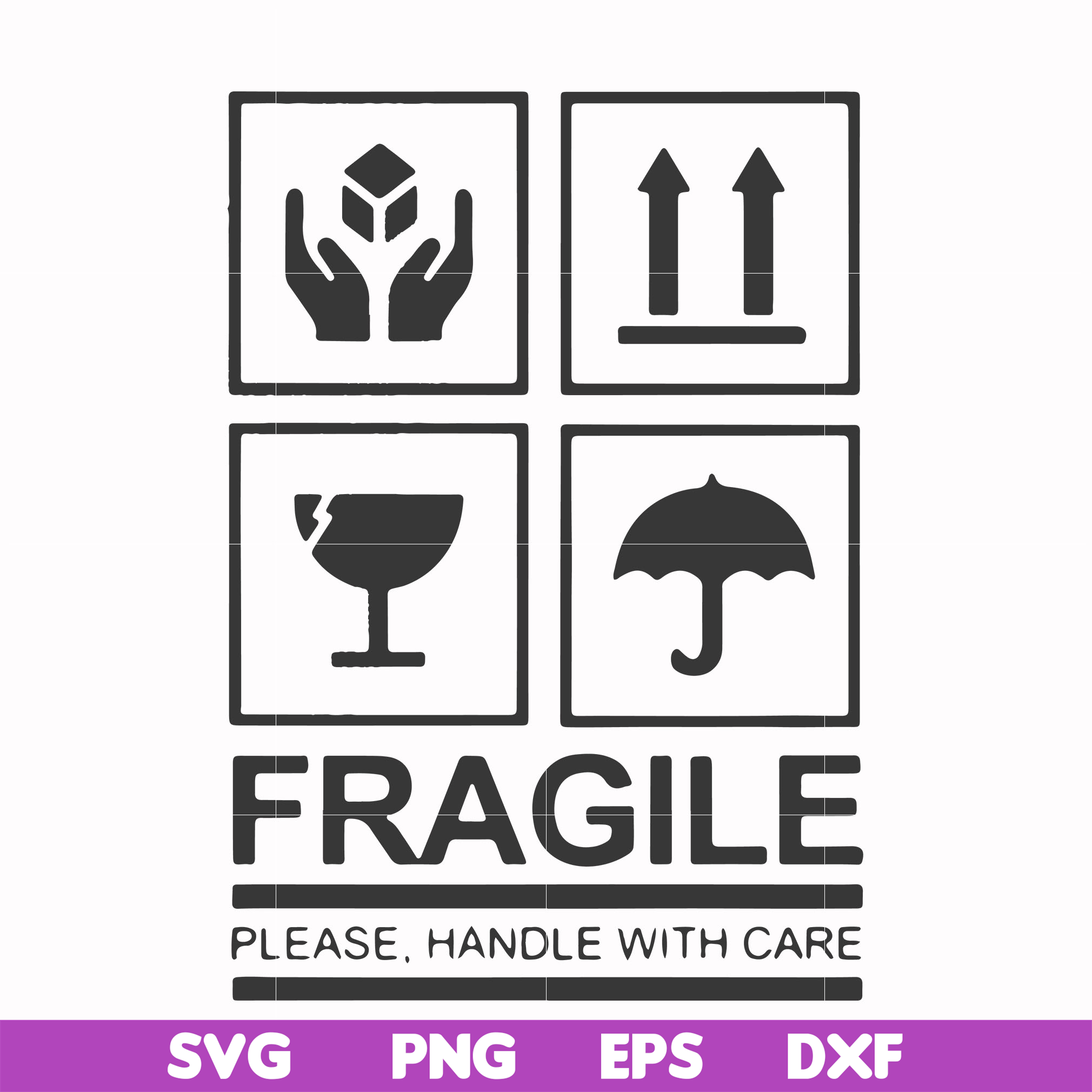 Fragile please handle with care svg, png, dxf, eps file FN00 | Inspire ...
