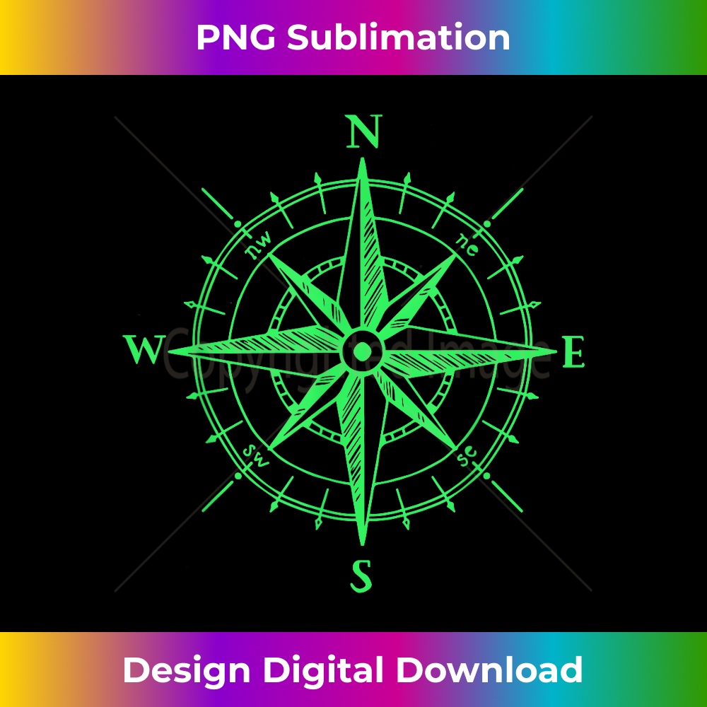 Hand Drawn Compass Rose Nautical - Signature Sublimation PNG | Inspire ...