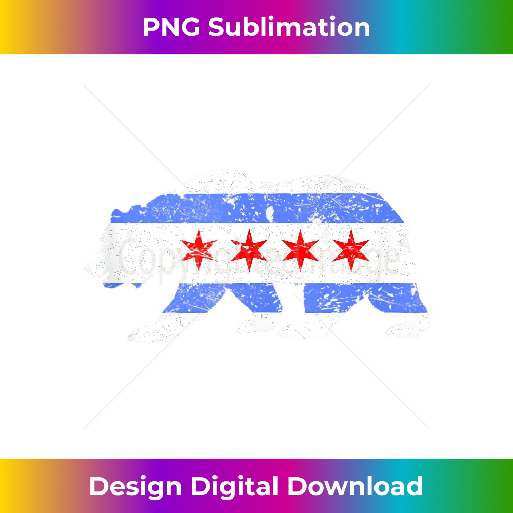 Chicago City Flag Distressed Bear - PNG Transparent Sublimat | Inspire ...