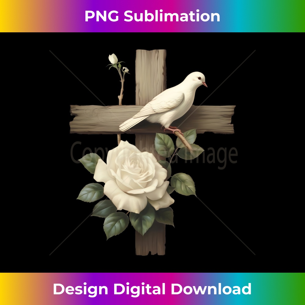 Cute Aesthetic Christian Cross With Roses And White Dove - H | Inspire ...