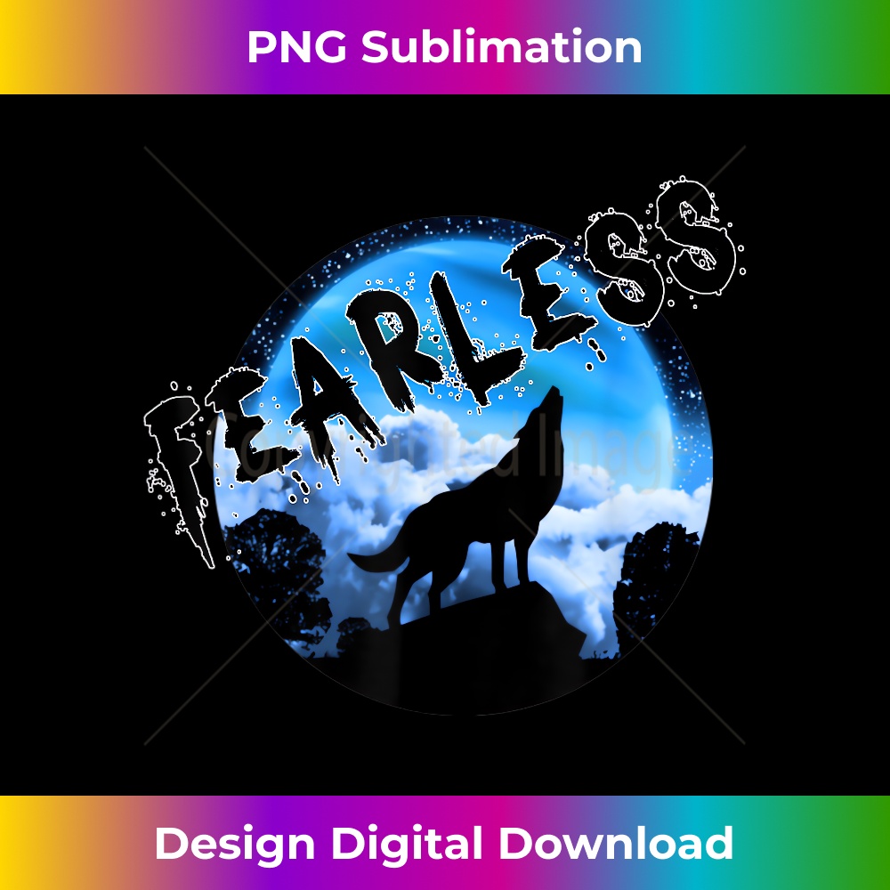 Fearless 2 Wolf Quote Graphic Animal Print Full Moon Howl - | Inspire ...