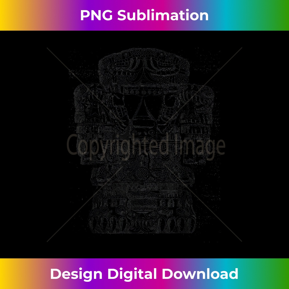 Coatlicue Mother of Gods Aztec Statue Line Art - Retro PNG S | Inspire ...