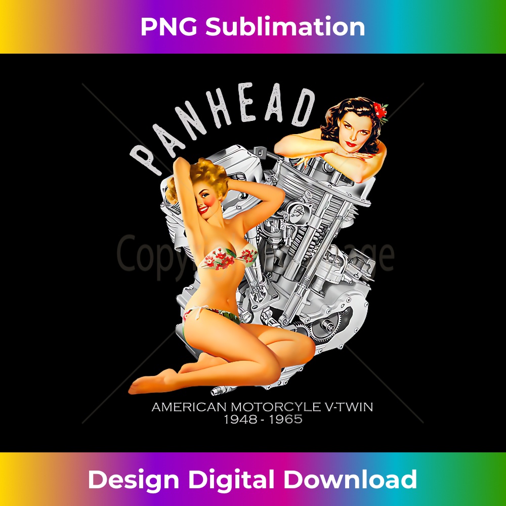 HD PanHead Retro Pinup V-Twin Engine Motorcycle 1948 Biker T | Inspire Uplift