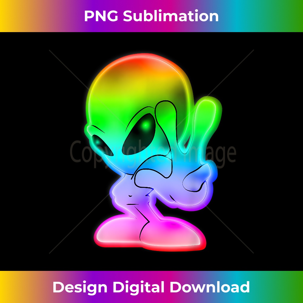 Colorful Alien Peace Sign UFO Alien Gift - High-Resolution P | Inspire ...