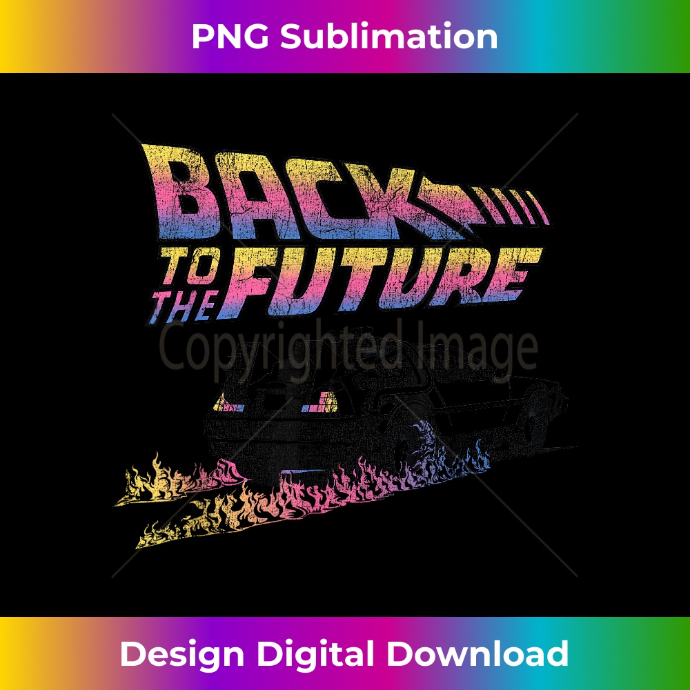 Back To The Future DeLorean Flames - Vintage Sublimation PNG | Inspire ...