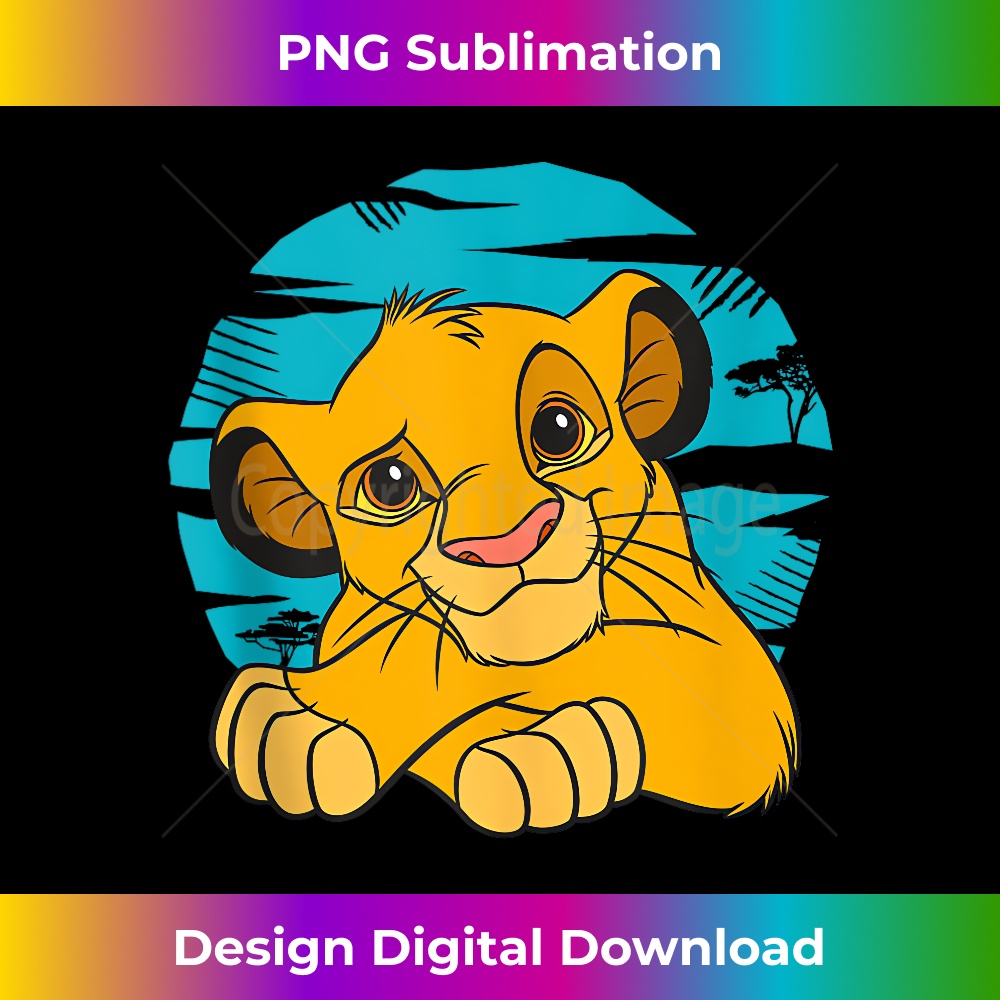 Disney The Lion King Young Simba Resting Blue 90s Tank Top - | Inspire ...