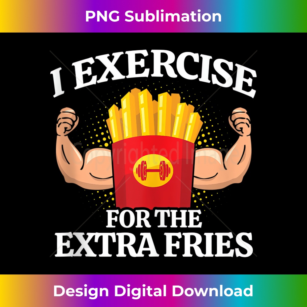 Exercise Extra Fries - Fitness Meme - Funny Workout Tank Top | Inspire ...