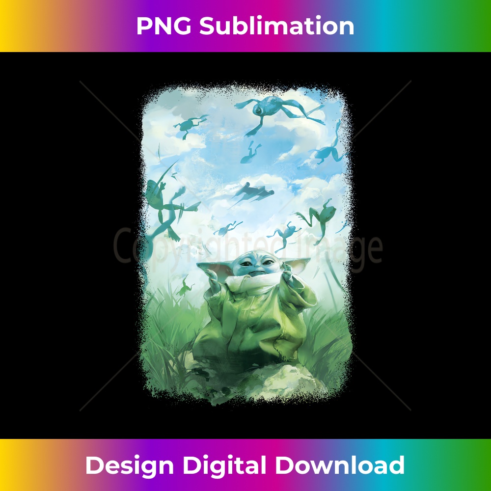 Star Wars The Mandalorian Grogu Flying Frogs Watercolor Long | Inspire ...