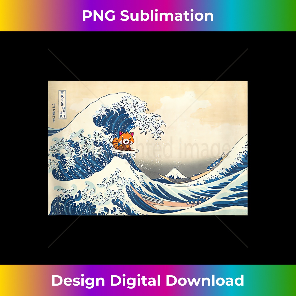 Wave Red Panda Surfing 2 - Elegant Sublimation PNG Download | Inspire ...