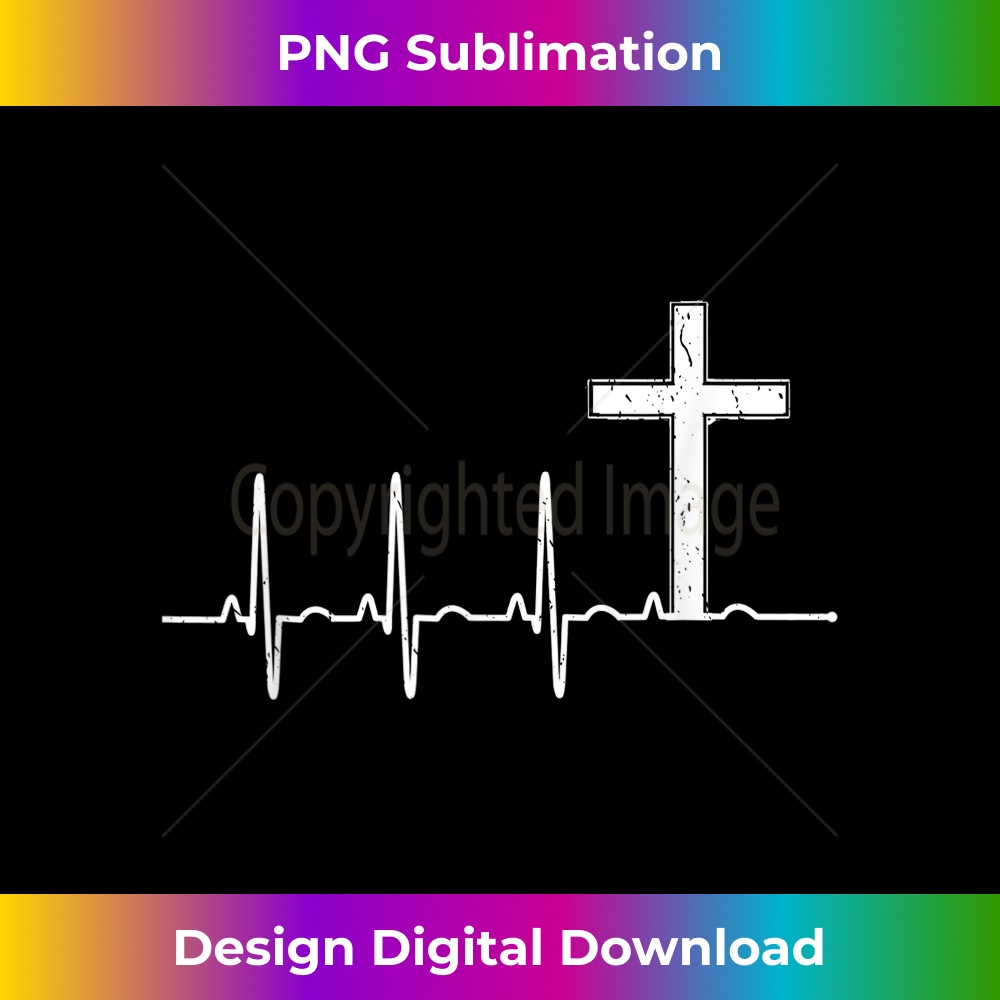 EKG LifeLine Christ Heartbeat Cross Pulse - Aesthetic Sublim - Inspire Uplift