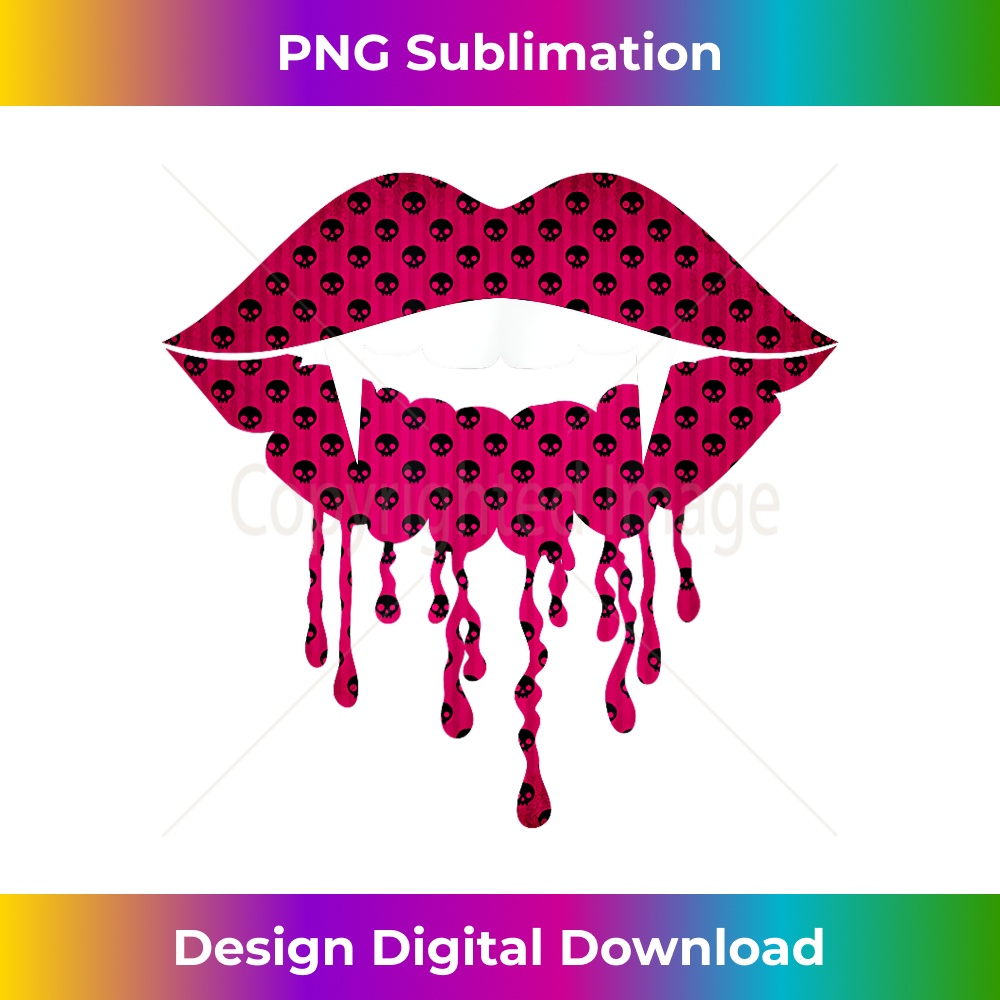 Burgundy Skulls - Vampire Fangs Drip Lips Gothic Halloween | Inspire Uplift