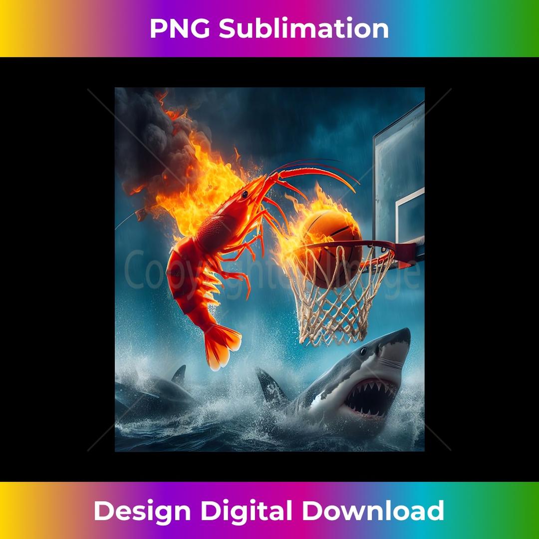 Shrimp Dunking on Shark Funny Fishing Meme Tank Top - PNG Tr | Inspire Uplift