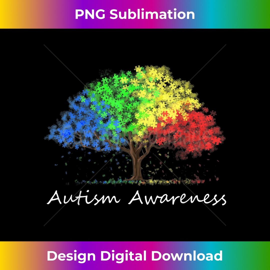 Autism Awareness Tree With Colored Puzzle Pieces For Leaves | Inspire ...