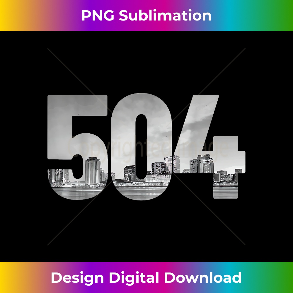 New Orleans 504 Area Code Skyline Louisiana Vintage - Signat | Inspire ...