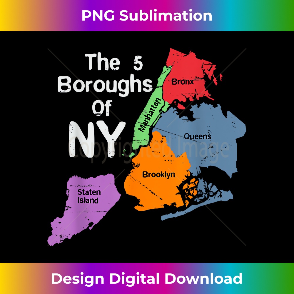 The 5 Boroughs of NY Map Distressed List Design - Creative S | Inspire ...