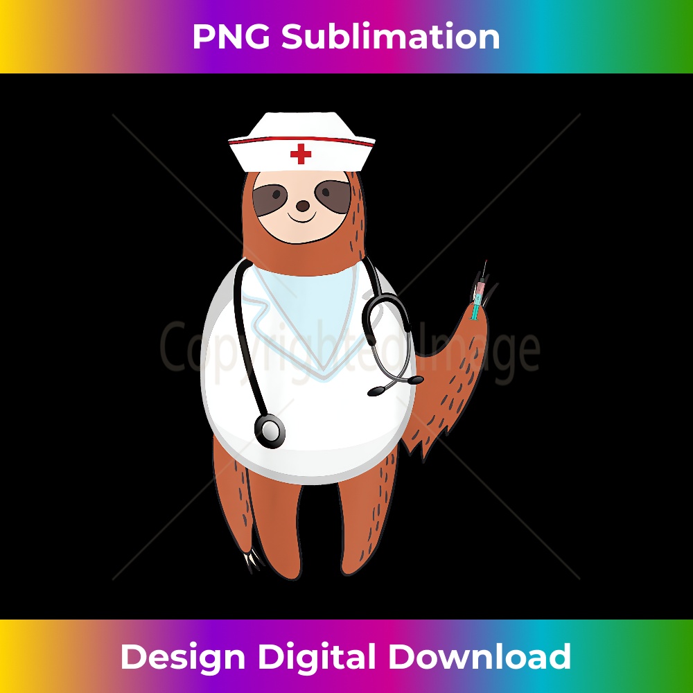 Medical Scrub Top Nurse's Hat Stethoscope Wearing Sloth Tee | Inspire ...